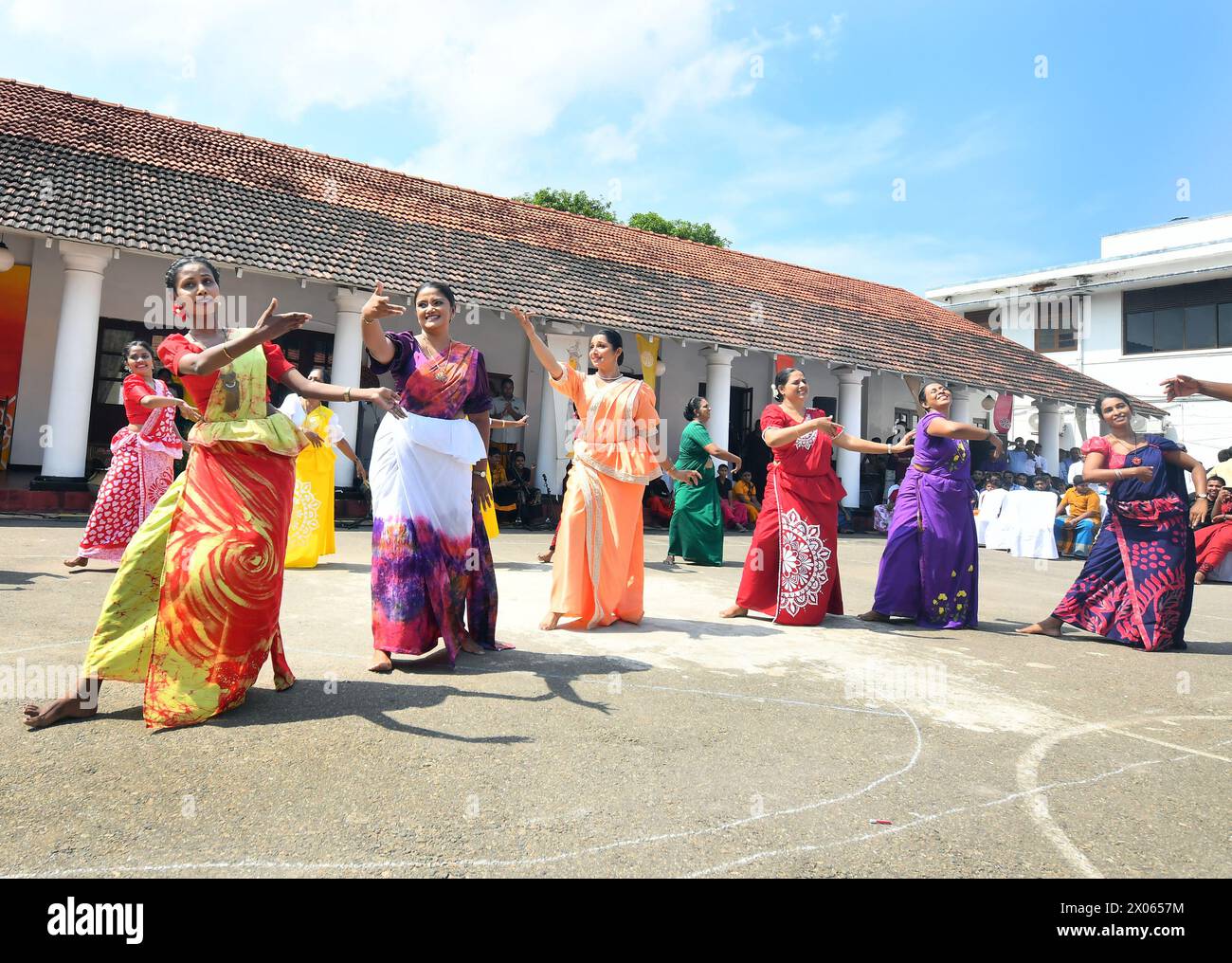 Colombo, Sri Lanka. 9th Apr, 2024. Teachers perform traditional folk ...