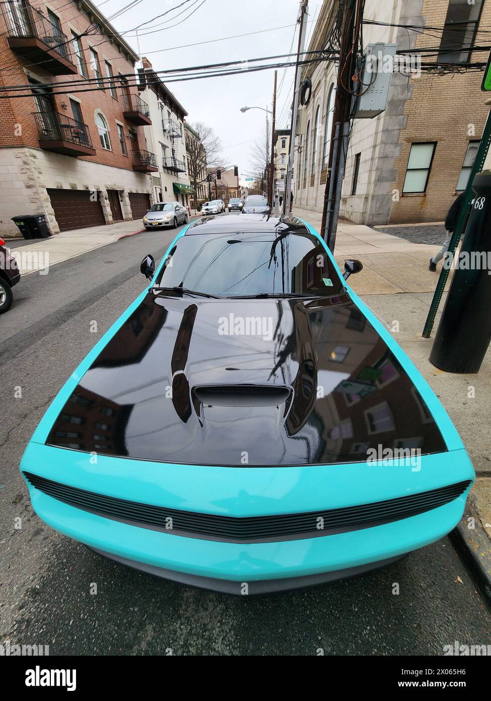 New York City, USA - March 10, 2024: Dodge Challenger 2012 tuned sport ...