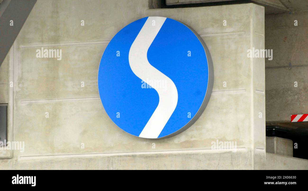 symbol of the suburban train or suburban railway, public transport ...
