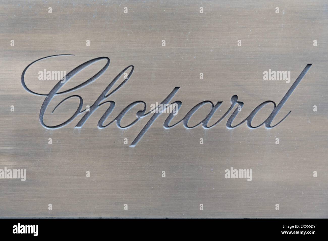New York City, USA - March 25, 2024: Chopard brand logo of the boutique ...