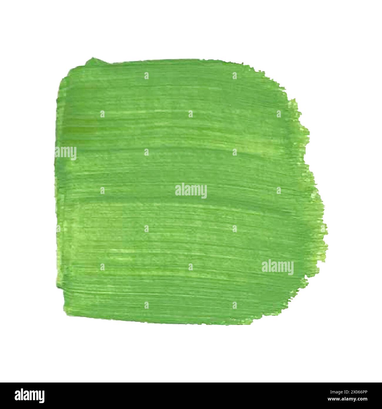 Acrylic green texture, brush stroke, hand drawing isolated on white ...