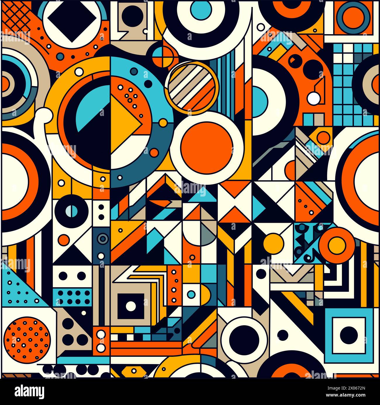 Abstract drawing of circles, lines and geometric shapes Stock Photo - Alamy