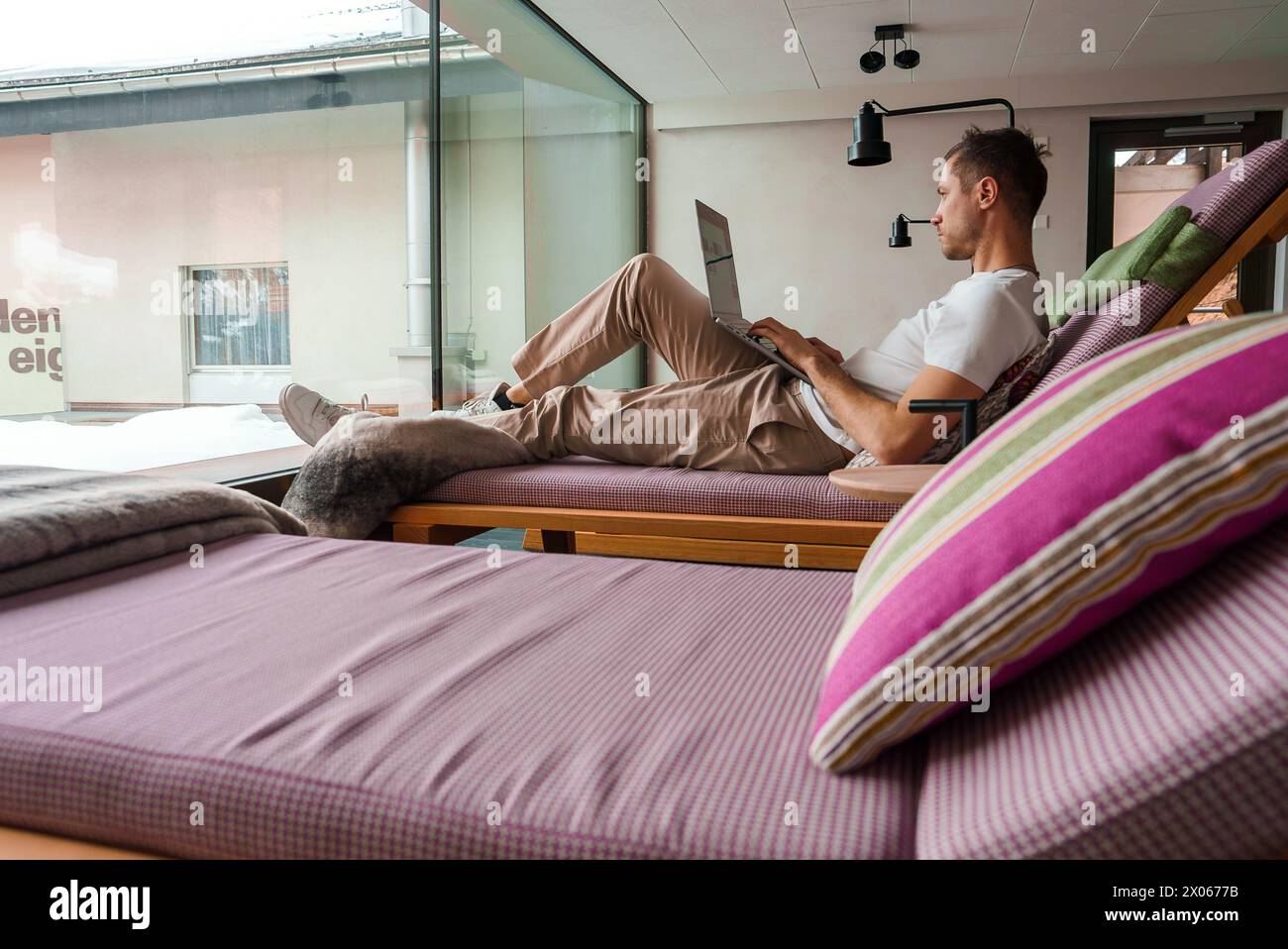 In modern living room man hi-res stock photography and images - Alamy