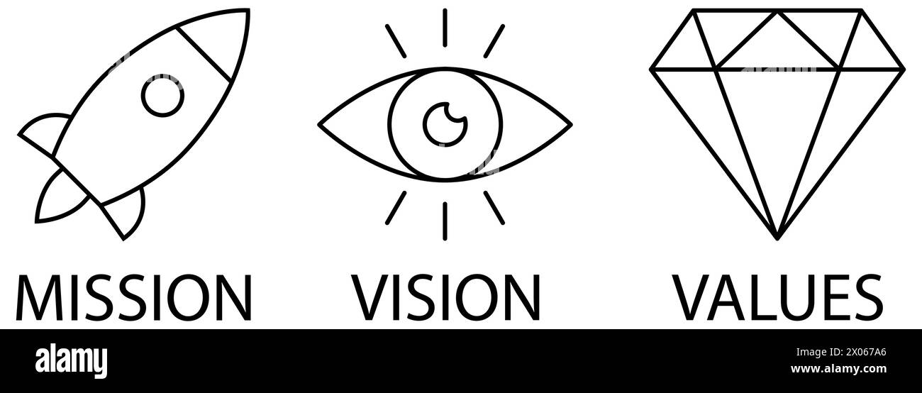 Mission Vision And Values Icons Design Can Use For Web And Mobile App Vector Illustration