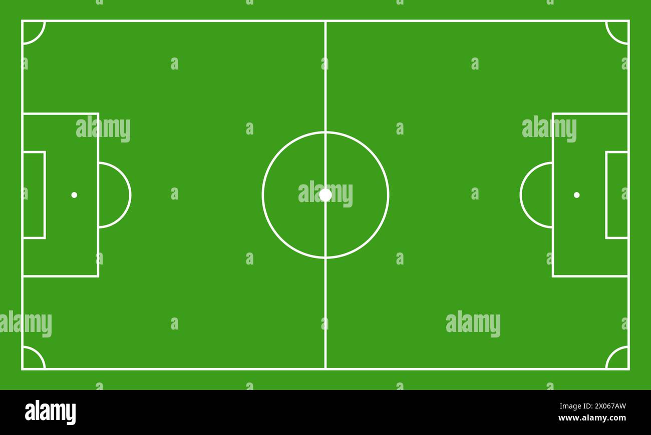 Football field or soccer field background. Vector green court for ...