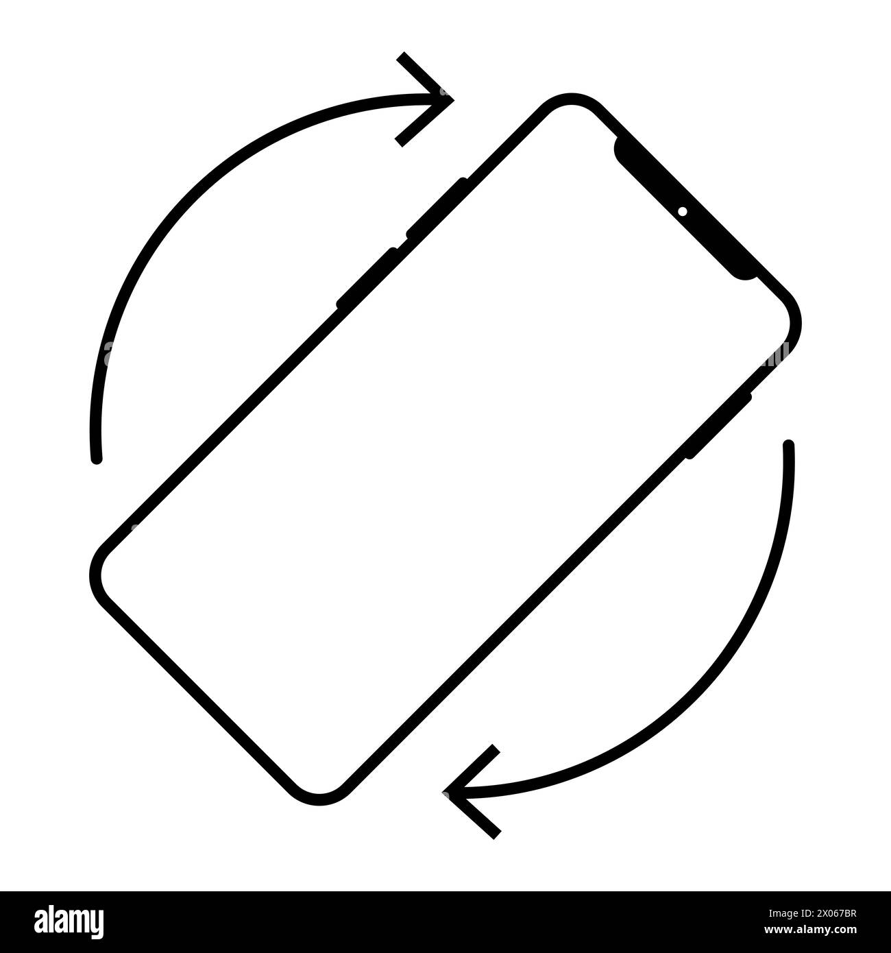 Rotate smartphone icon mobile Cut Out Stock Images & Pictures - Alamy