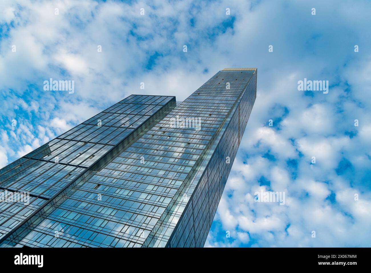 Skyscraper with glass. Modern glass building. Skyscraper in metropolis ...