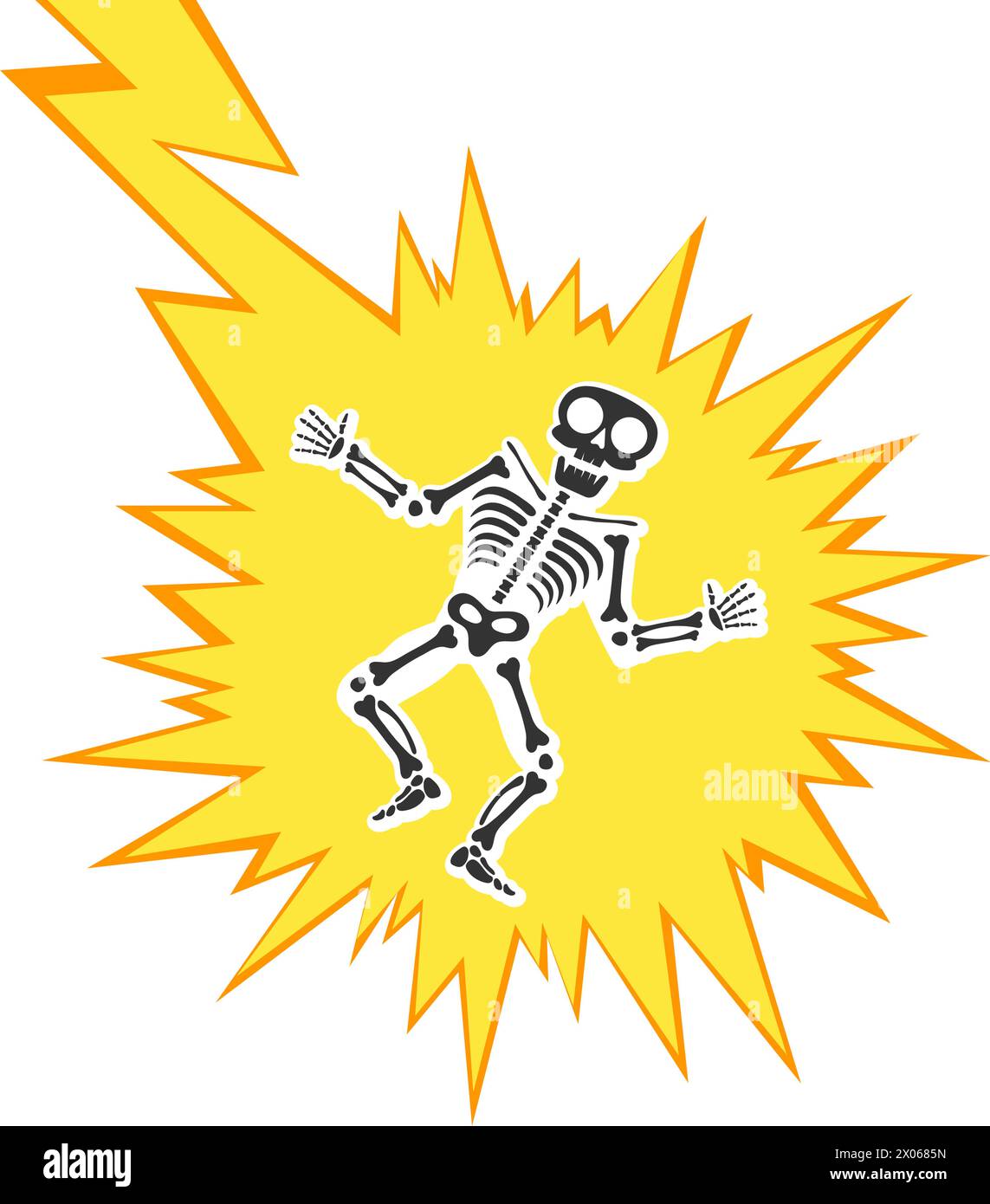 Skeleton electric shock by high voltage or lighting electrocuted ...