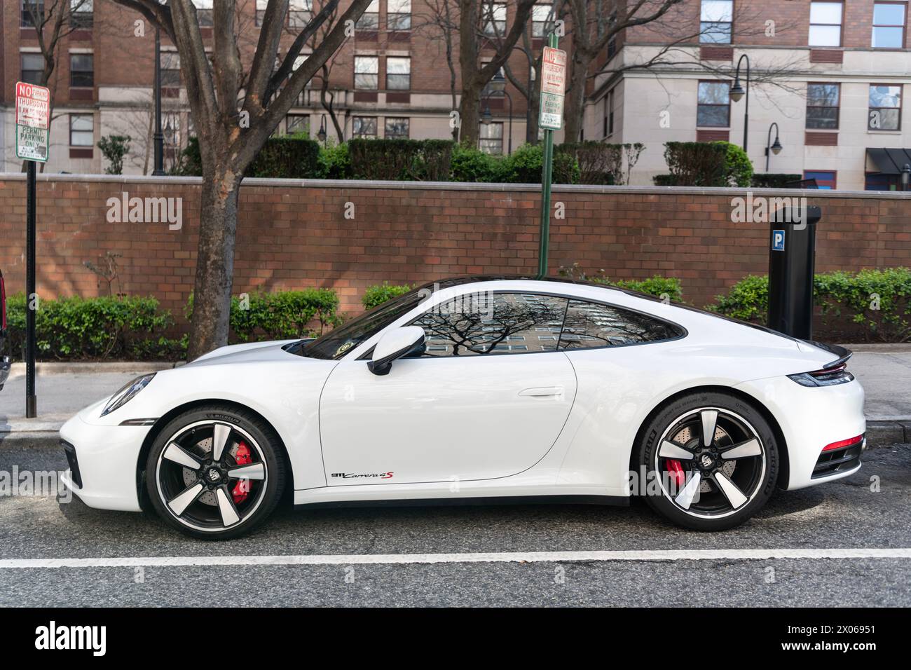New York City, USA - March 31, 2024: Porsche 992 sportscar parked ...
