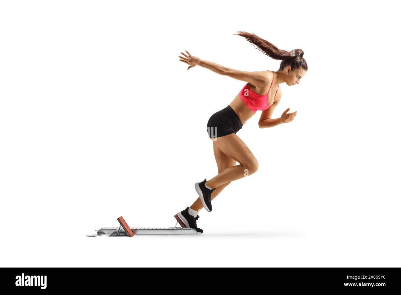 Female sprinter starting block hi-res stock photography and images - Alamy