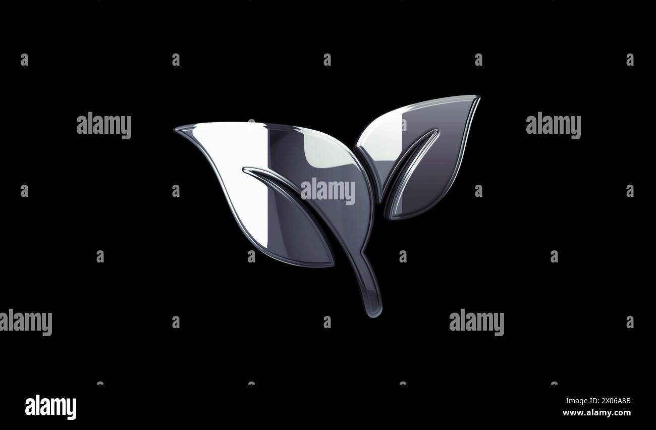 Eco friendly carbon neutral technology with ecology leaf golden metal ...