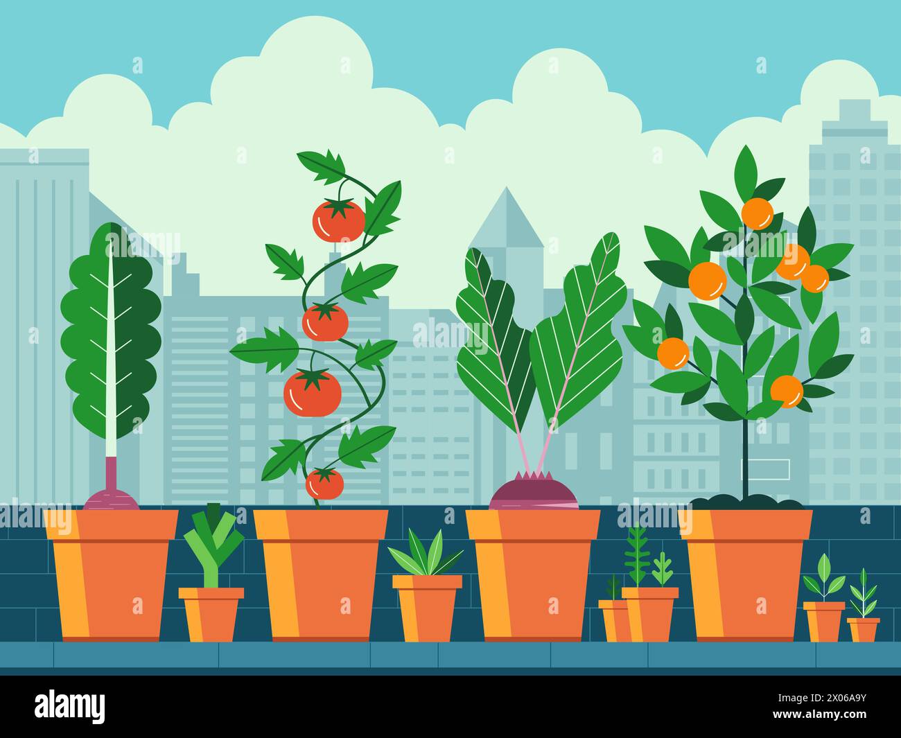 Growing vegetables herbs in Stock Vector Images - Alamy
