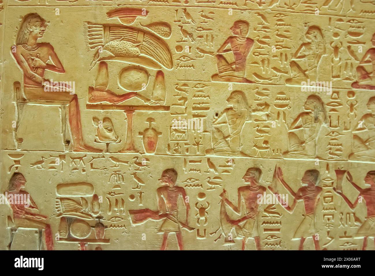 France Paris; Ancient Egypt hieroglyphs in the Louvre Museum Stock ...