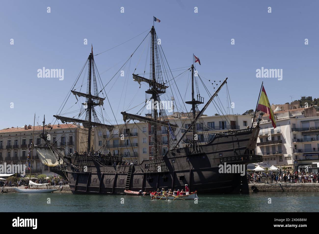 Sete, France.16th April, 2022.El Galeon, a replica of a 17th century ...