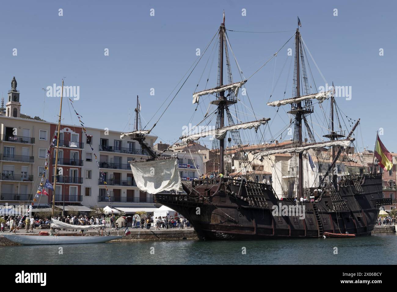 Sete, France.16th April, 2022.El Galeon, a replica of a 17th century ...