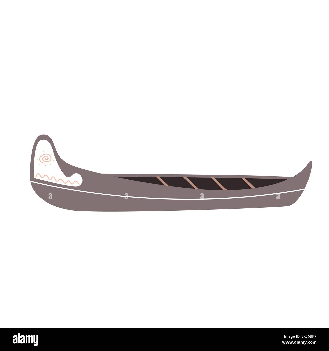 Canoe. Vector illustration of a canoe isolated on white background ...