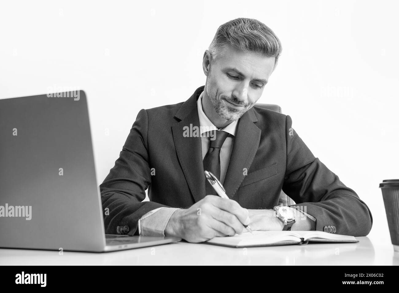 Business professional writing notes Black and White Stock Photos ...