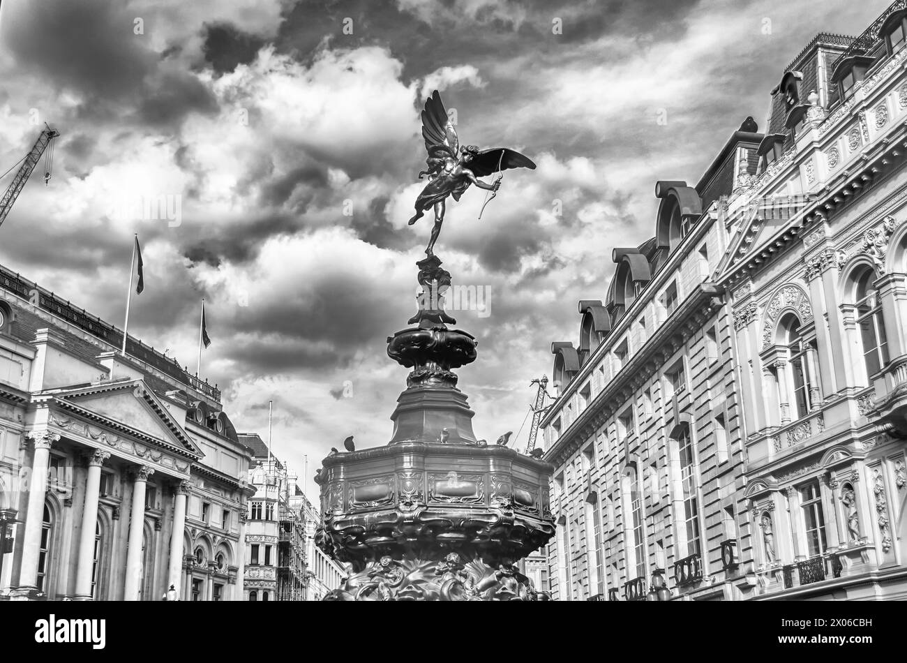 Eros Statue at Piccadilly Circus, iconic landmark in London, UK Stock ...