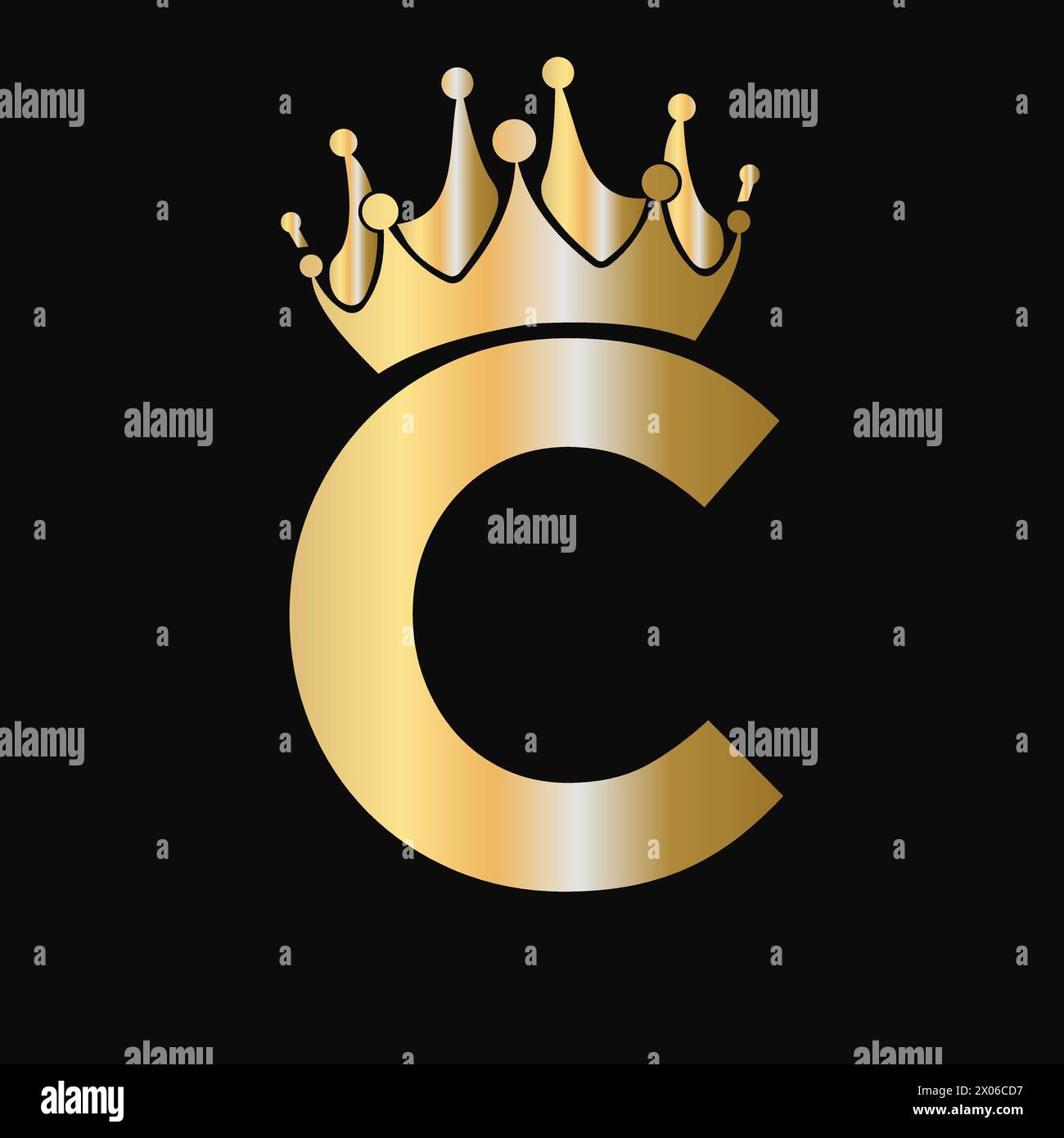 Letter C Crown Logo Template. Royal Crown Logotype Luxury Sign for ...