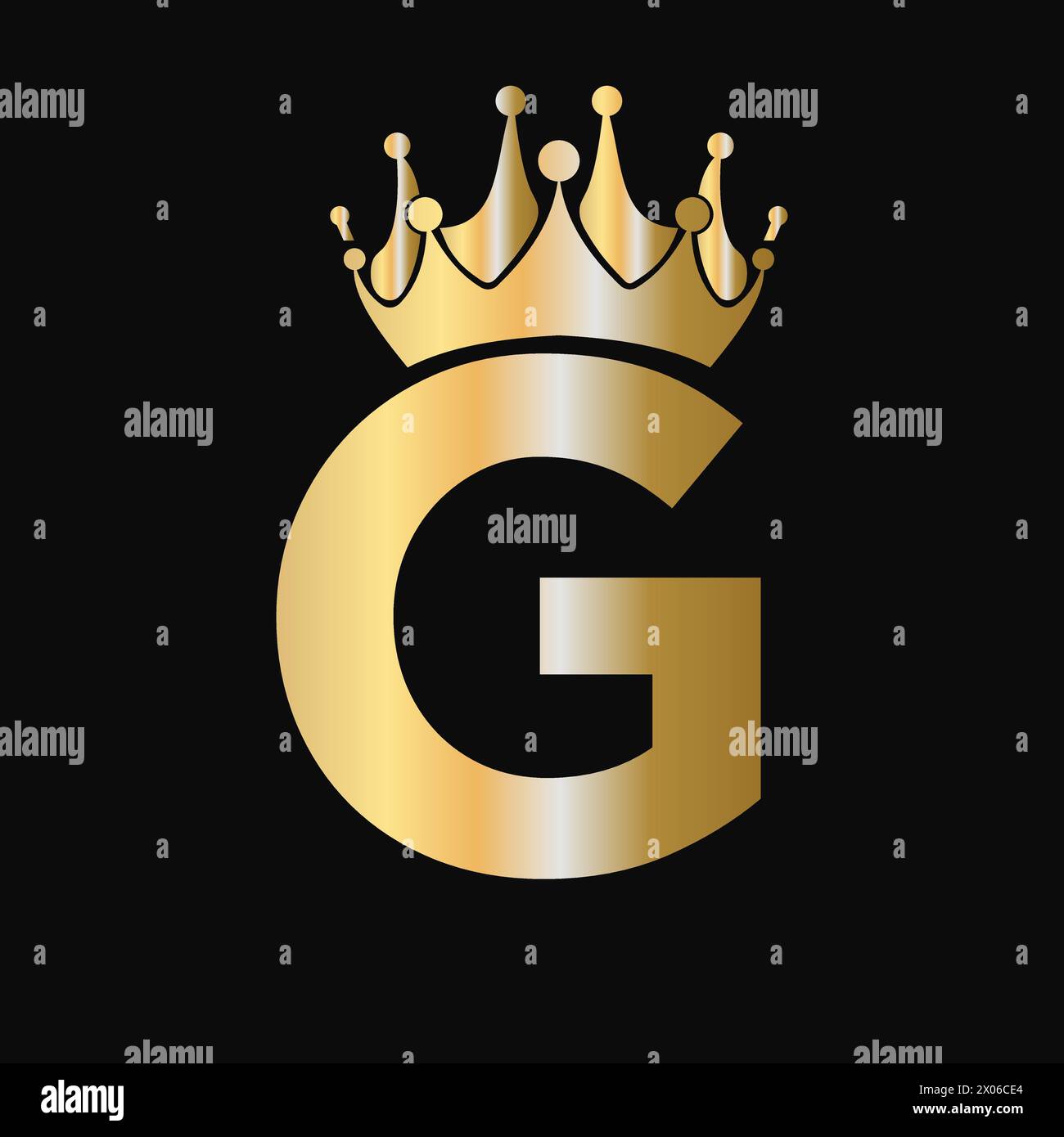 Letter G Crown Logo Template. Royal Crown Logotype Luxury Sign for ...
