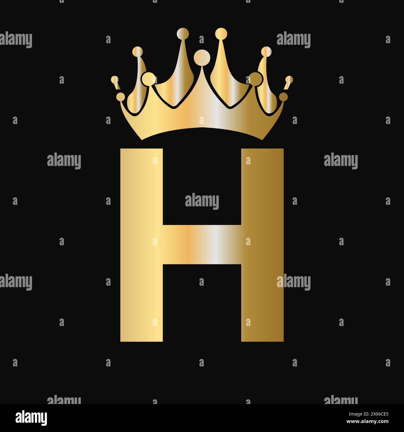 H logo gold crown hi-res stock photography and images - Alamy