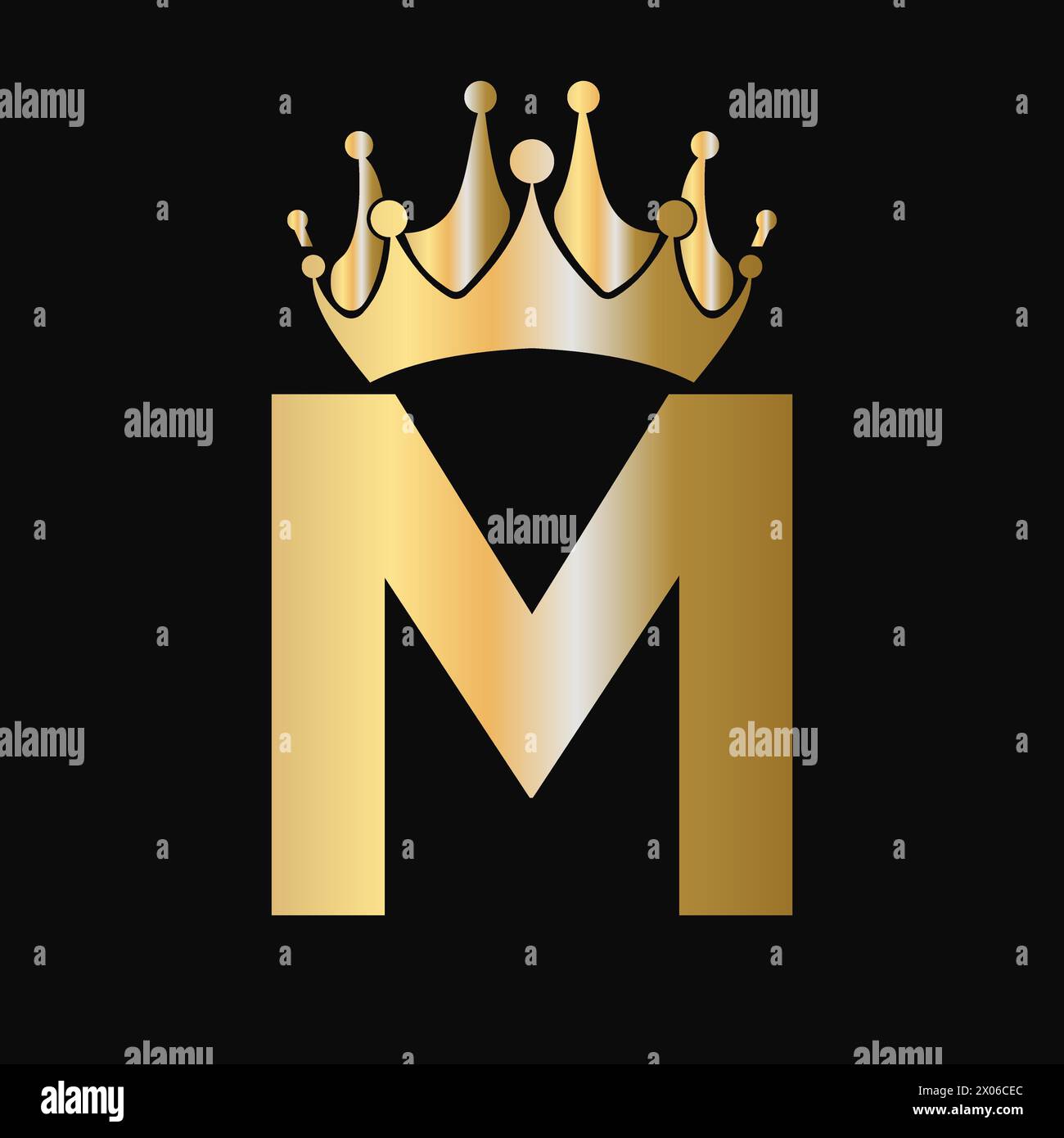 Letter M Crown Logo Template. Royal Crown Logotype Luxury Sign for ...
