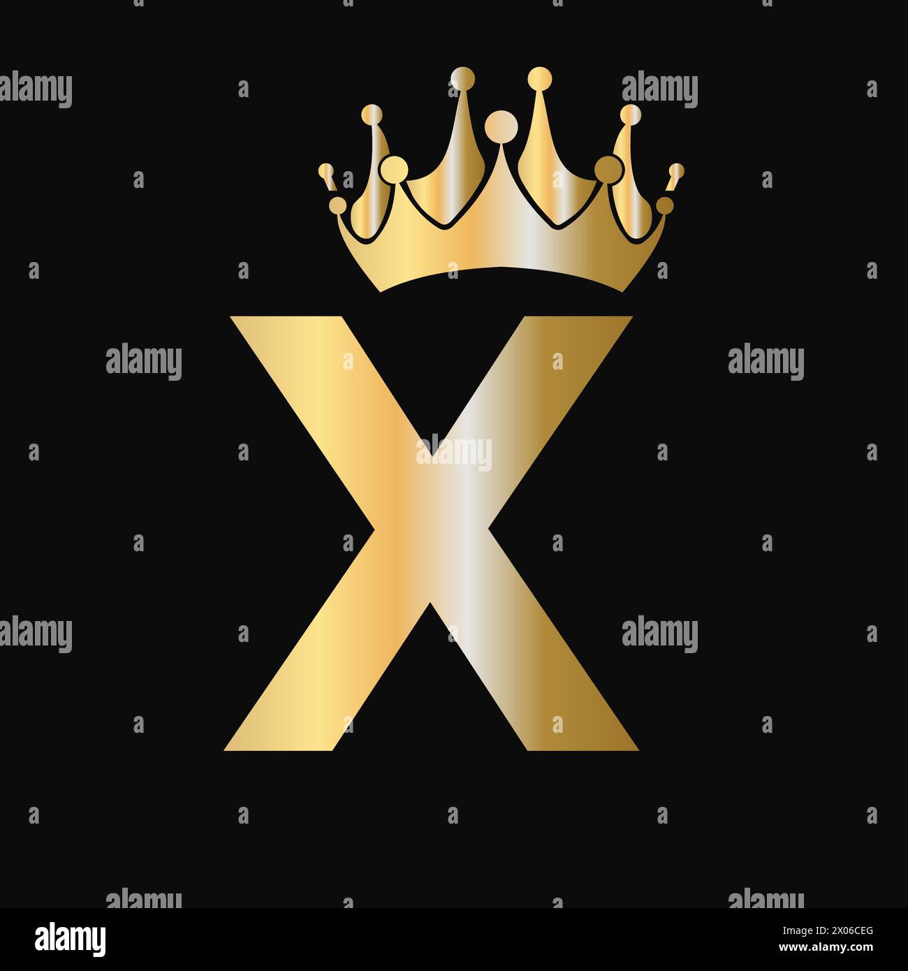 Letter X Crown Logo Template. Royal Crown Logotype Luxury Sign for ...