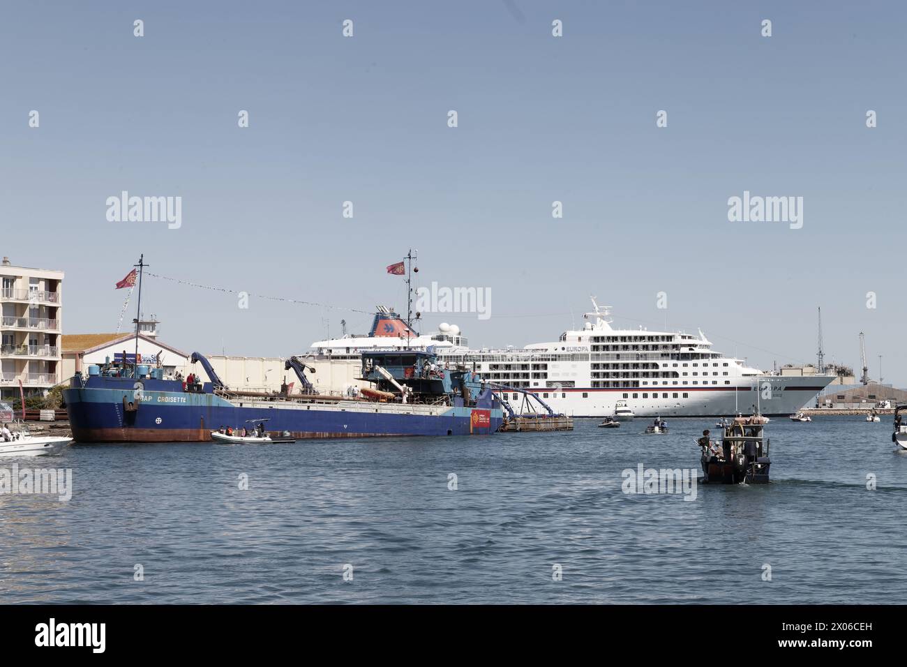 Sete, France.16th April, 2022. A boat moreed during the Escale à Sete ...