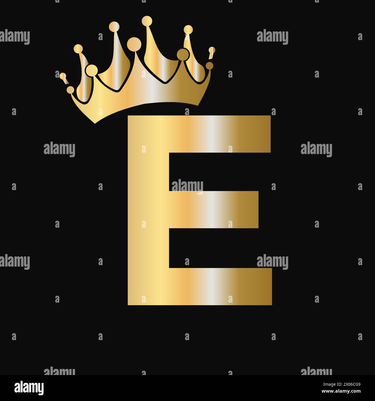 Letter E Crown Logo Template. Royal Crown Logotype Luxury Sign for ...