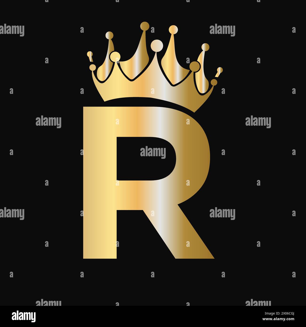 Letter R Crown Logo Template. Royal Crown Logotype Luxury Sign for ...