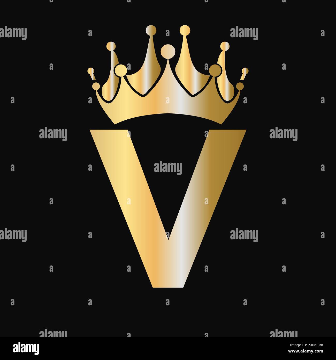 Letter V Crown Logo Template. Royal Crown Logotype Luxury Sign for ...