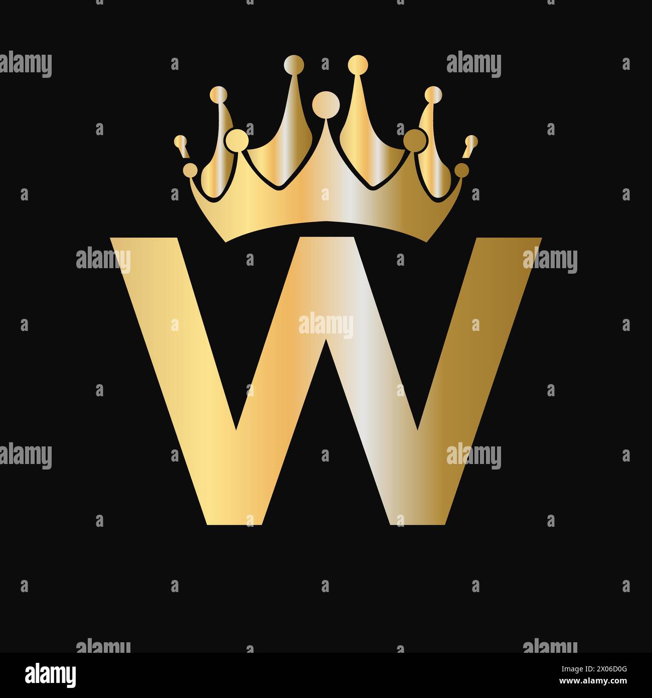 Letter W Crown Logo Template. Royal Crown Logotype Luxury Sign for ...