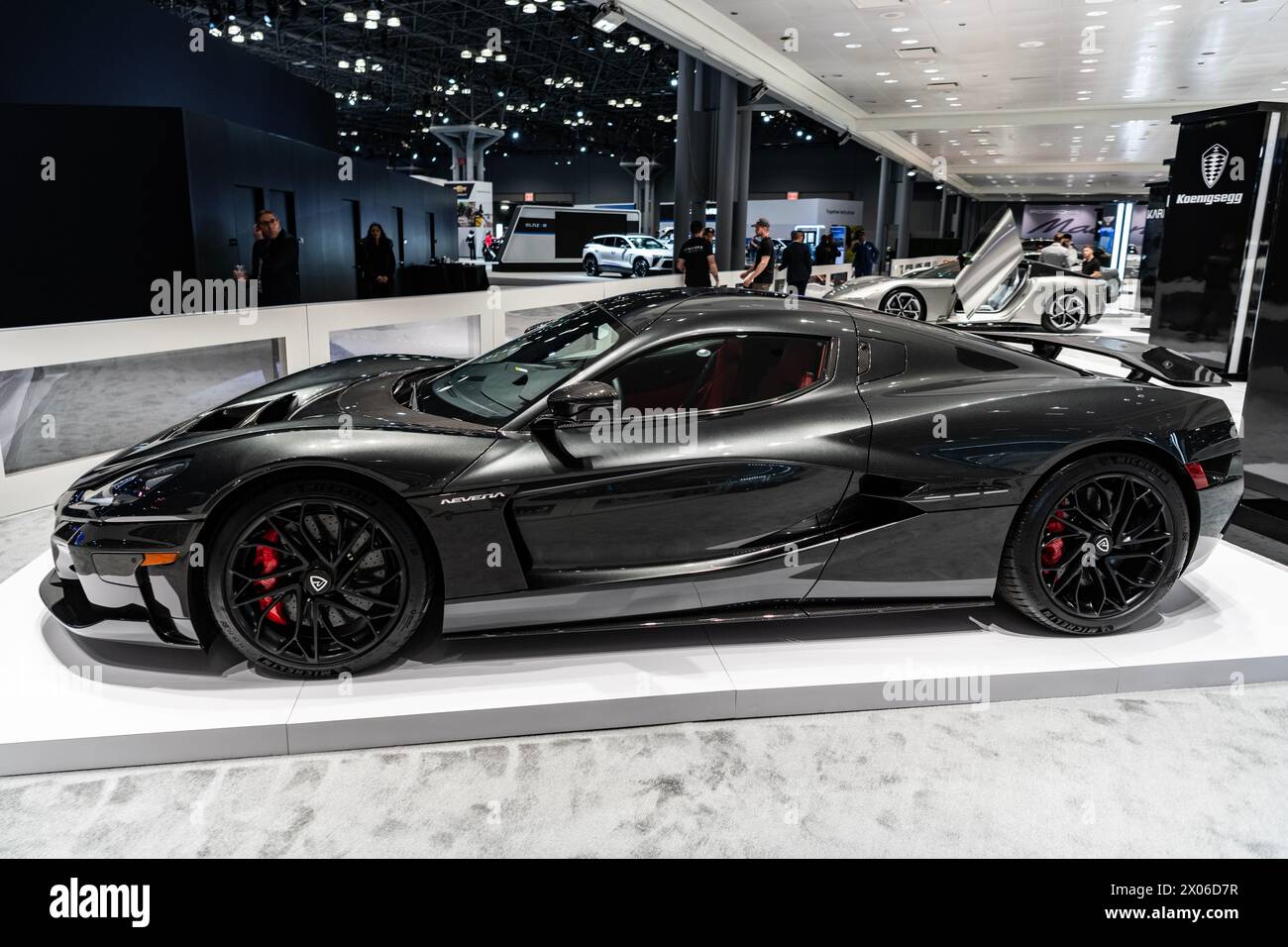 New York City, USA - March 27, 2024: Rimac Nevera supercar electric car ...
