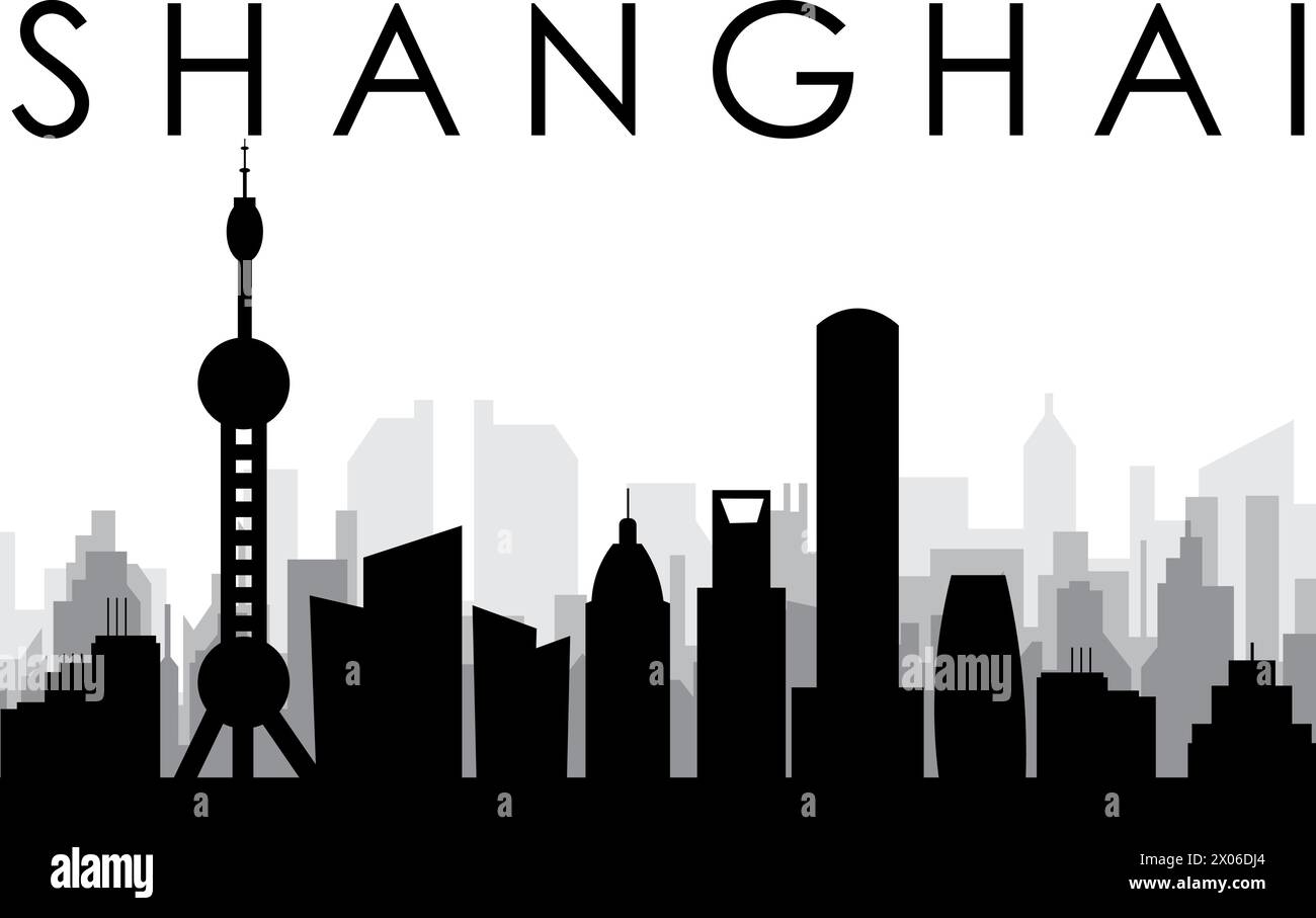 Cityscape skyline panorama of SHANGHAI, CHINA Stock Vector Image & Art ...