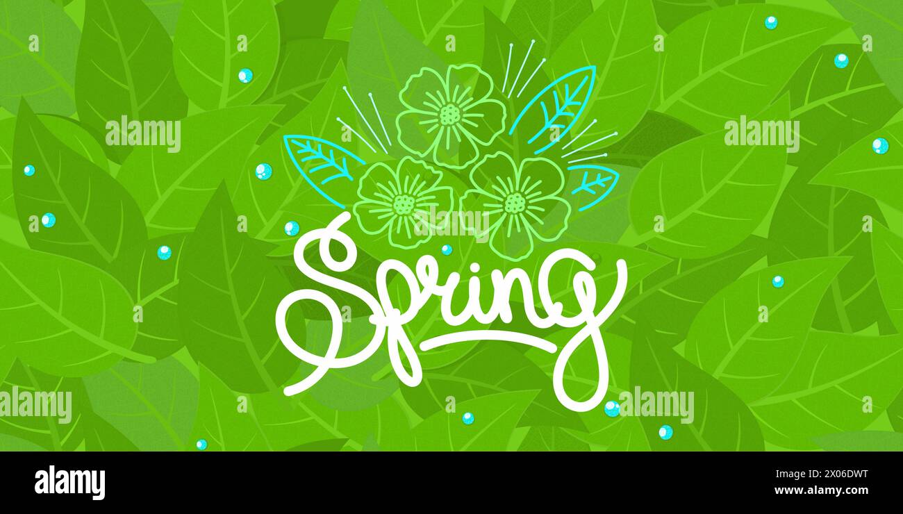 Cool Trendy Abstract Pattern With Green Leaves Vector Background And ...