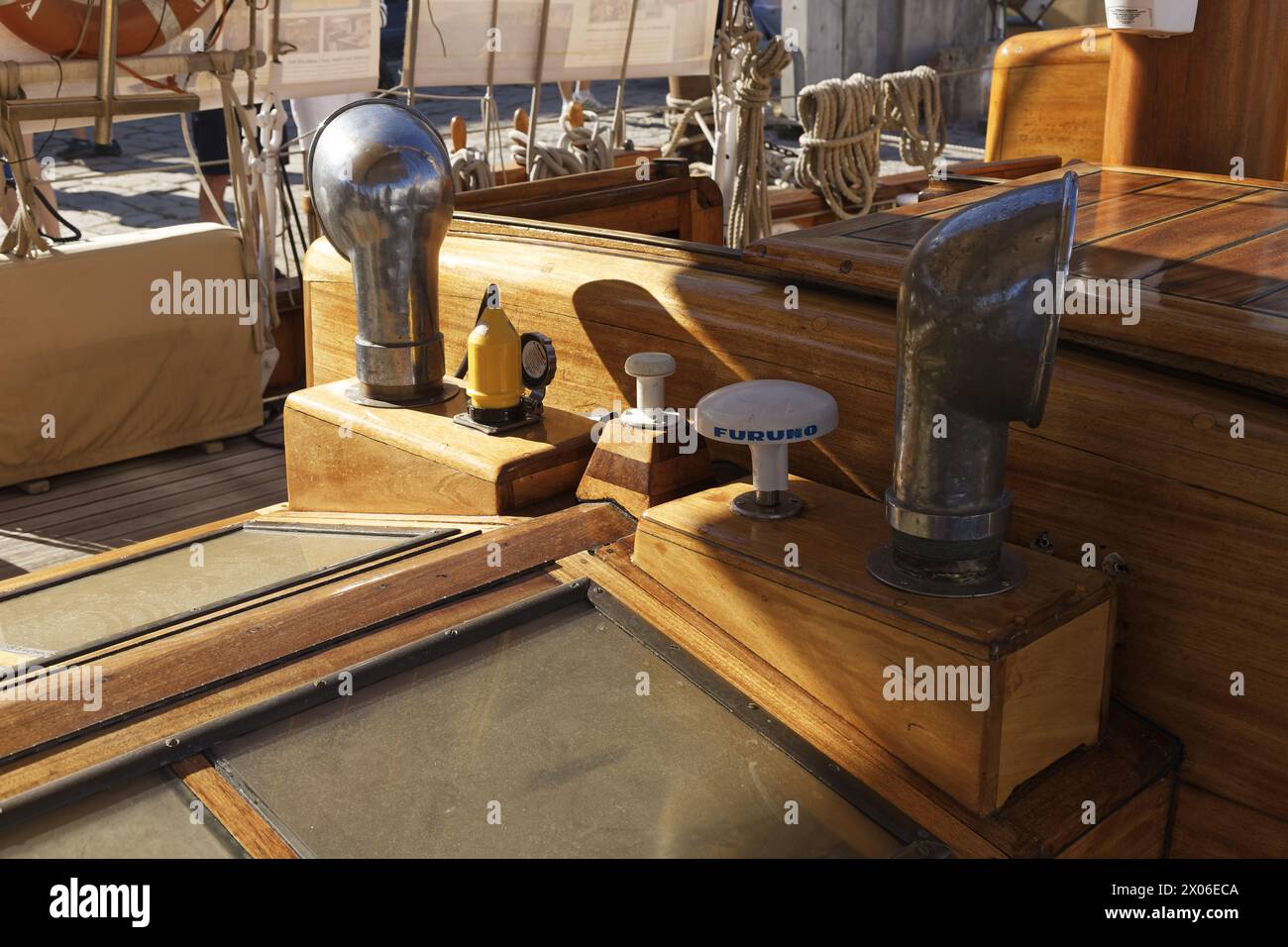 Sete, France.16th April, 2022. Le Don du Vent, a two-masted ship, gaff ...