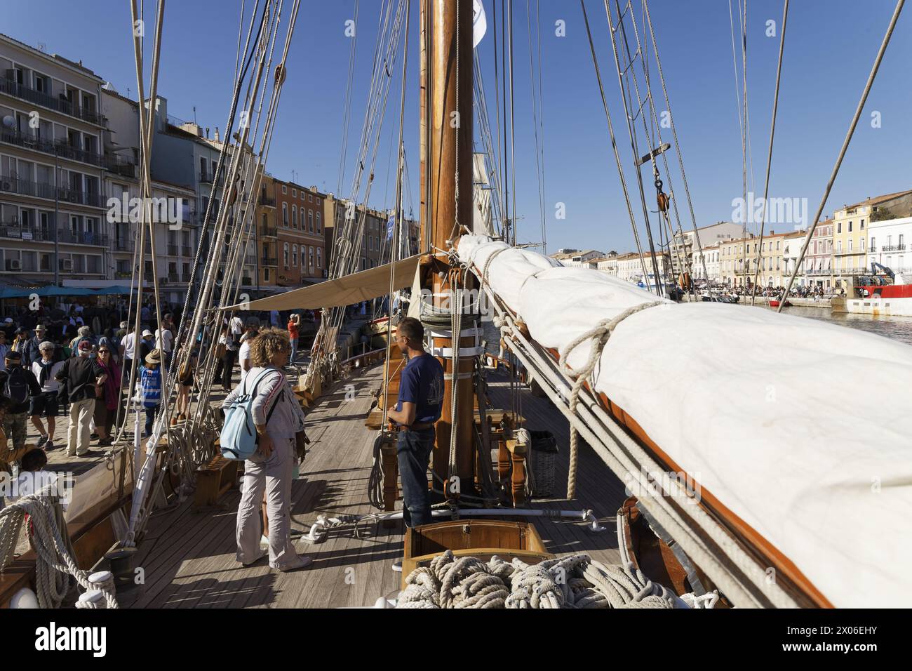 Sete, France.16th April, 2022. Le Don du Vent, a gaff ketch, schooner ...