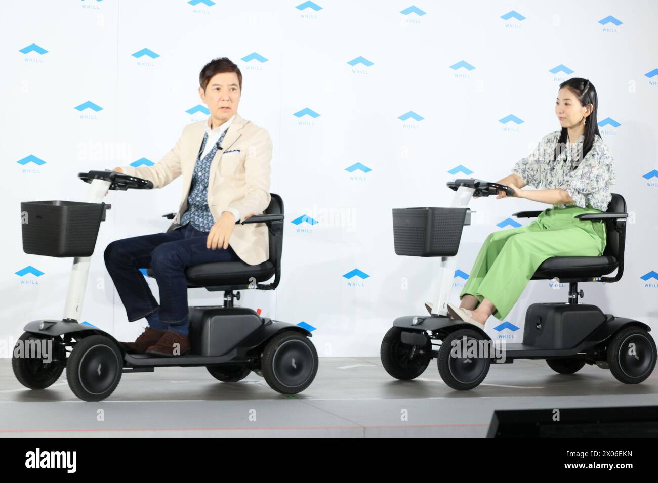 Tokyo, Japan. 10th Apr, 2024. Japanese comedian Tsutomu Sekine (L) and ...
