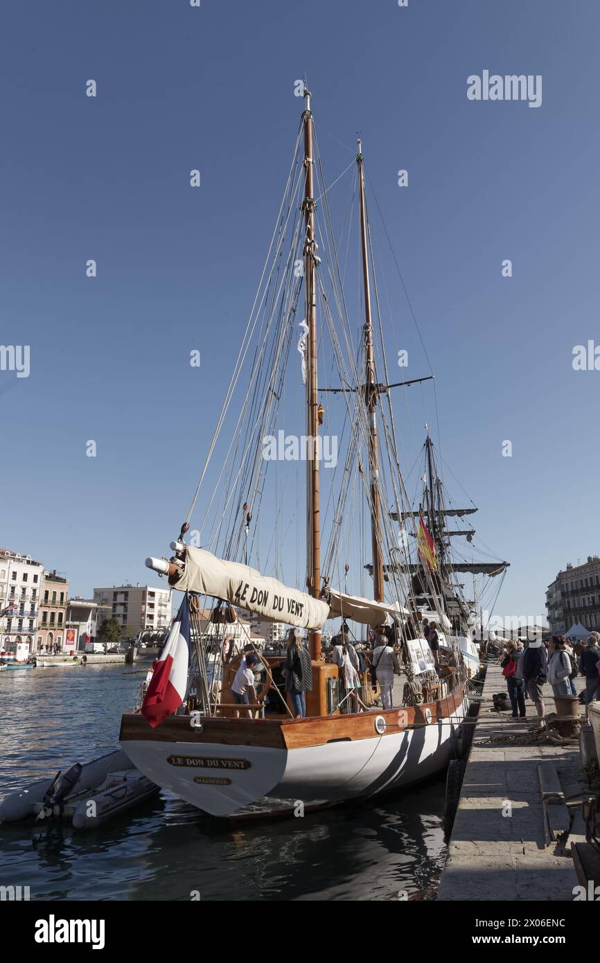 Sete, France.16th April, 2022. Le Don du Vent, a gaff ketch, schooner ...