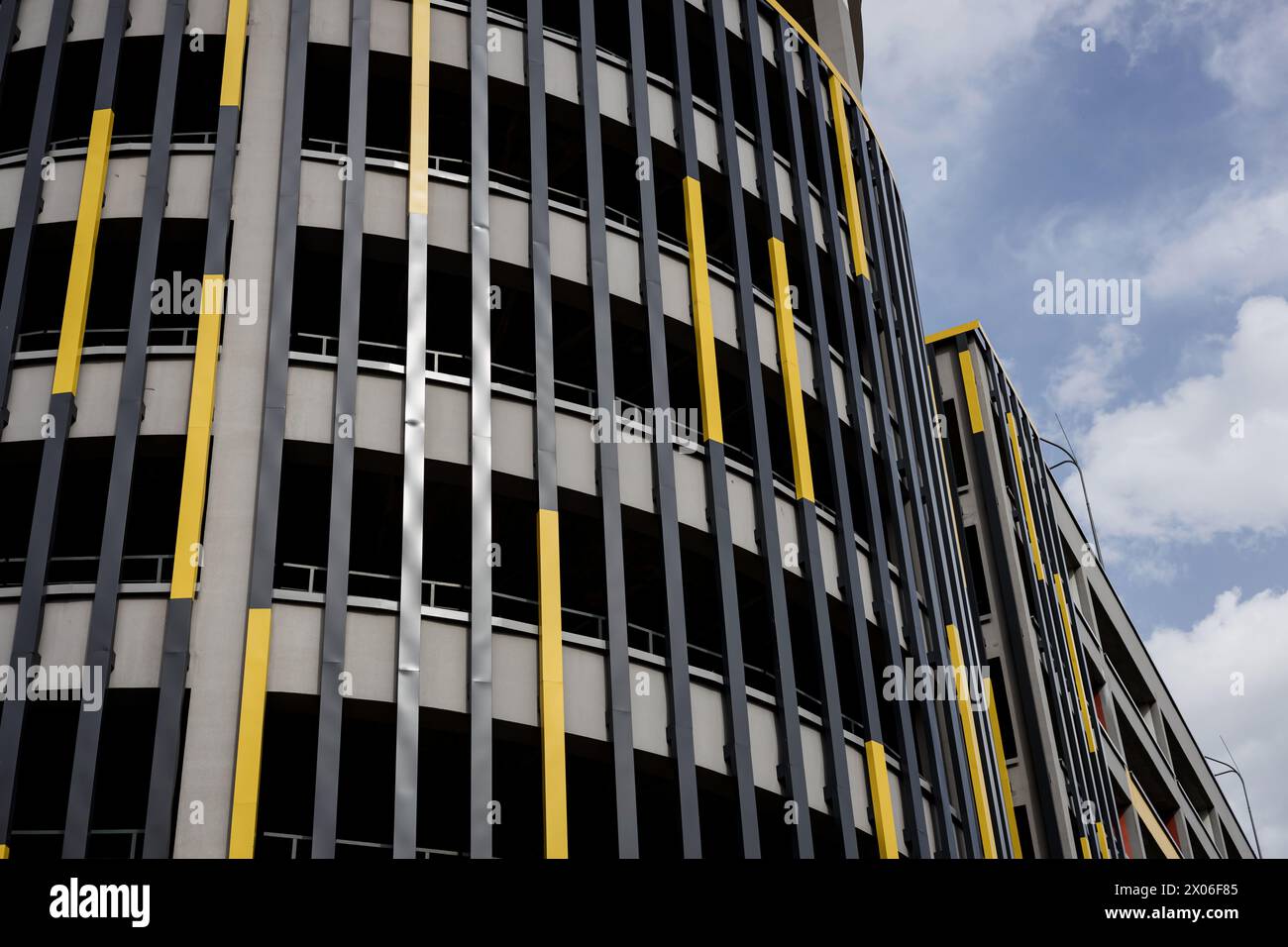 colorful multi level modern parking garage facade Stock Photo - Alamy