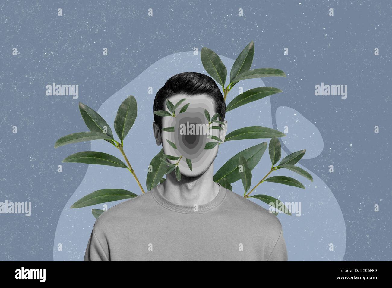 Composite sketch image trend 3D photo collage of young incognito ...