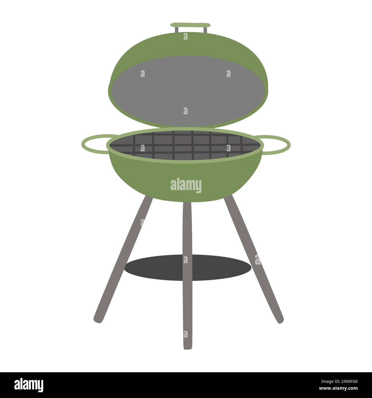 Grill Bbq Isolated on White background. Mangal Brazier Barbecue Element ...