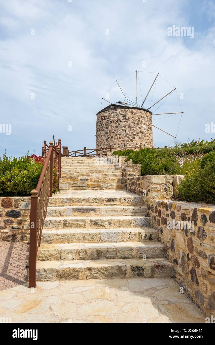 Old ancient windmill in Kefalos. Kos, Greece Stock Photo - Alamy