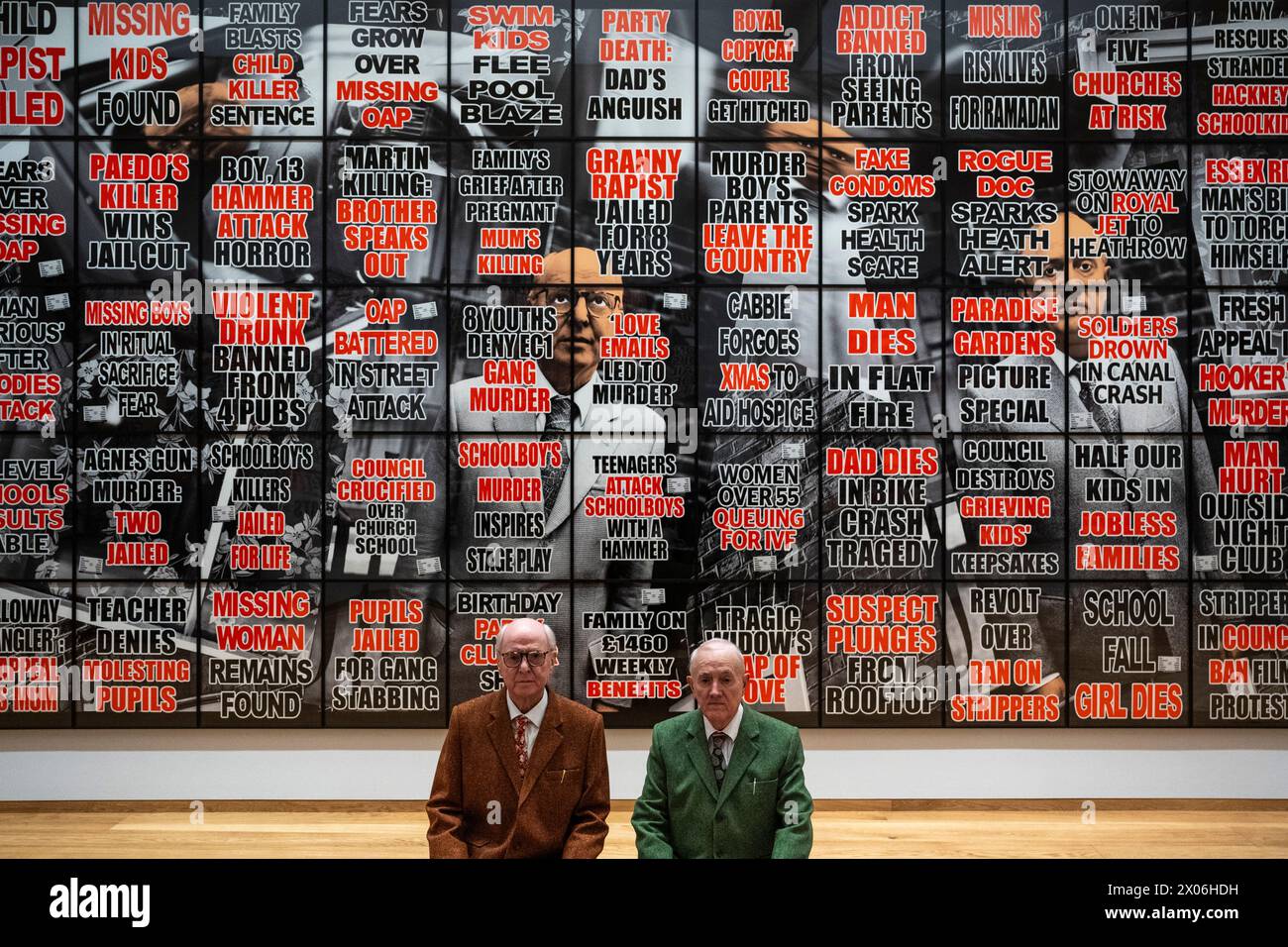 London, UK. 10 April 2024. (R) Gilbert Prousch and George Passmore ...