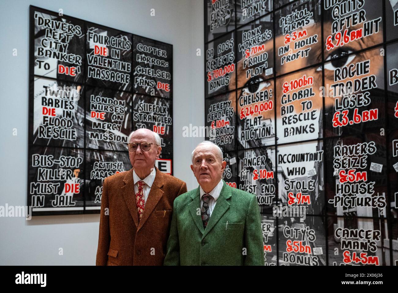 London, UK. 10 April 2024. (R) Gilbert Prousch and George Passmore ...