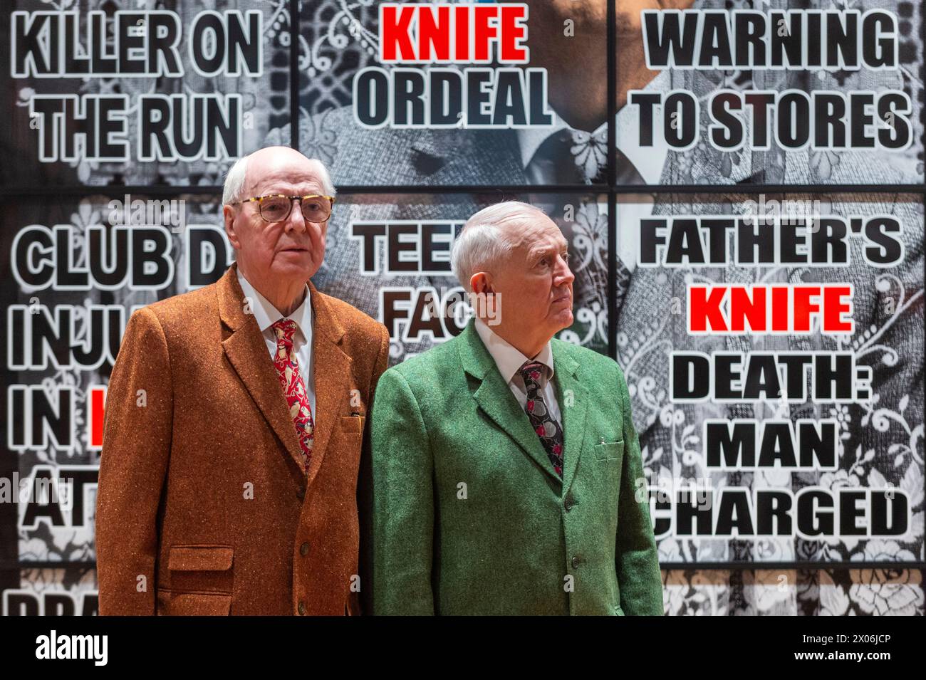 London, UK. 10 April 2024. (R) Gilbert Prousch and George Passmore ...