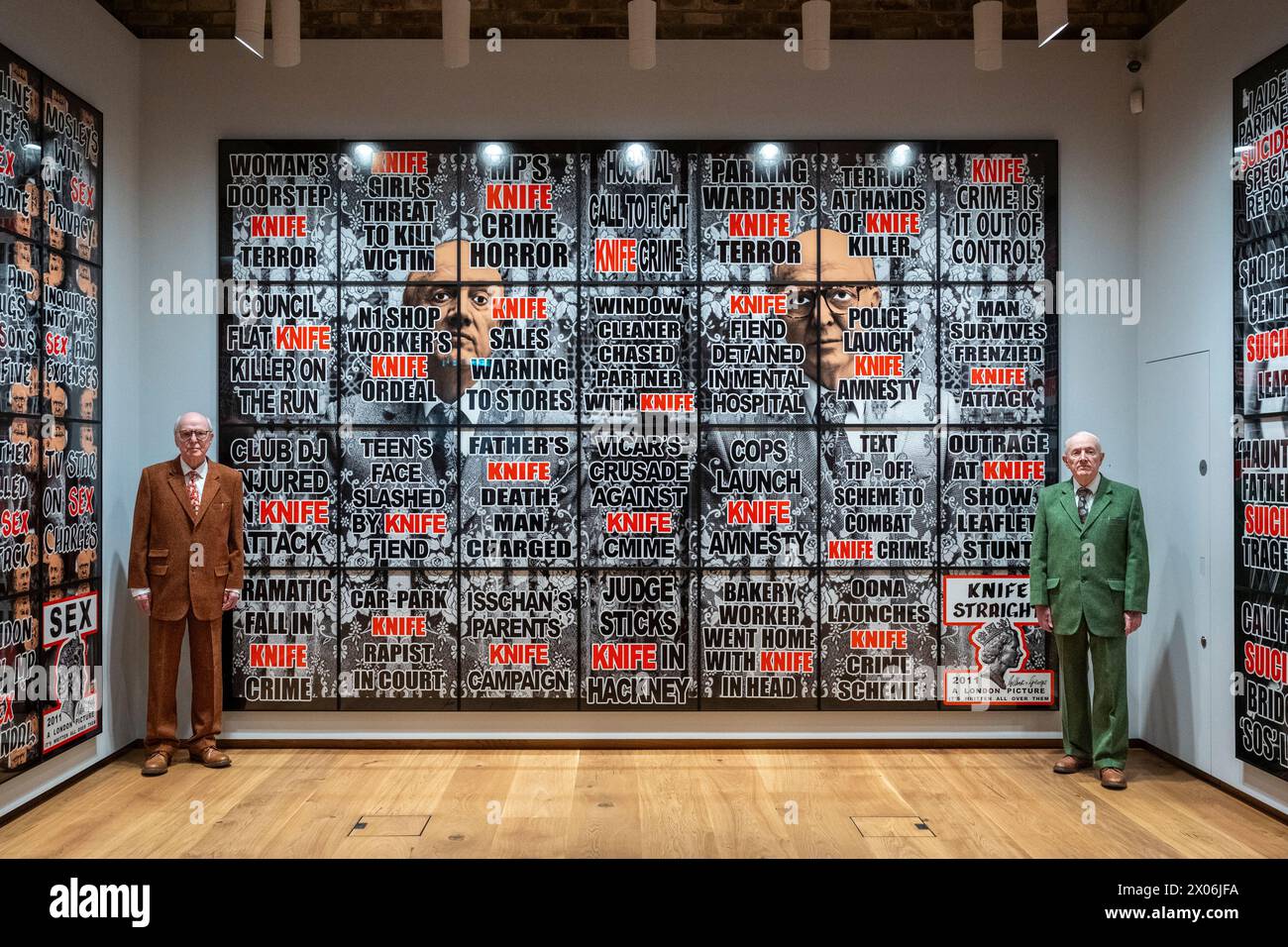 London, UK. 10 April 2024. (R) Gilbert Prousch and George Passmore ...