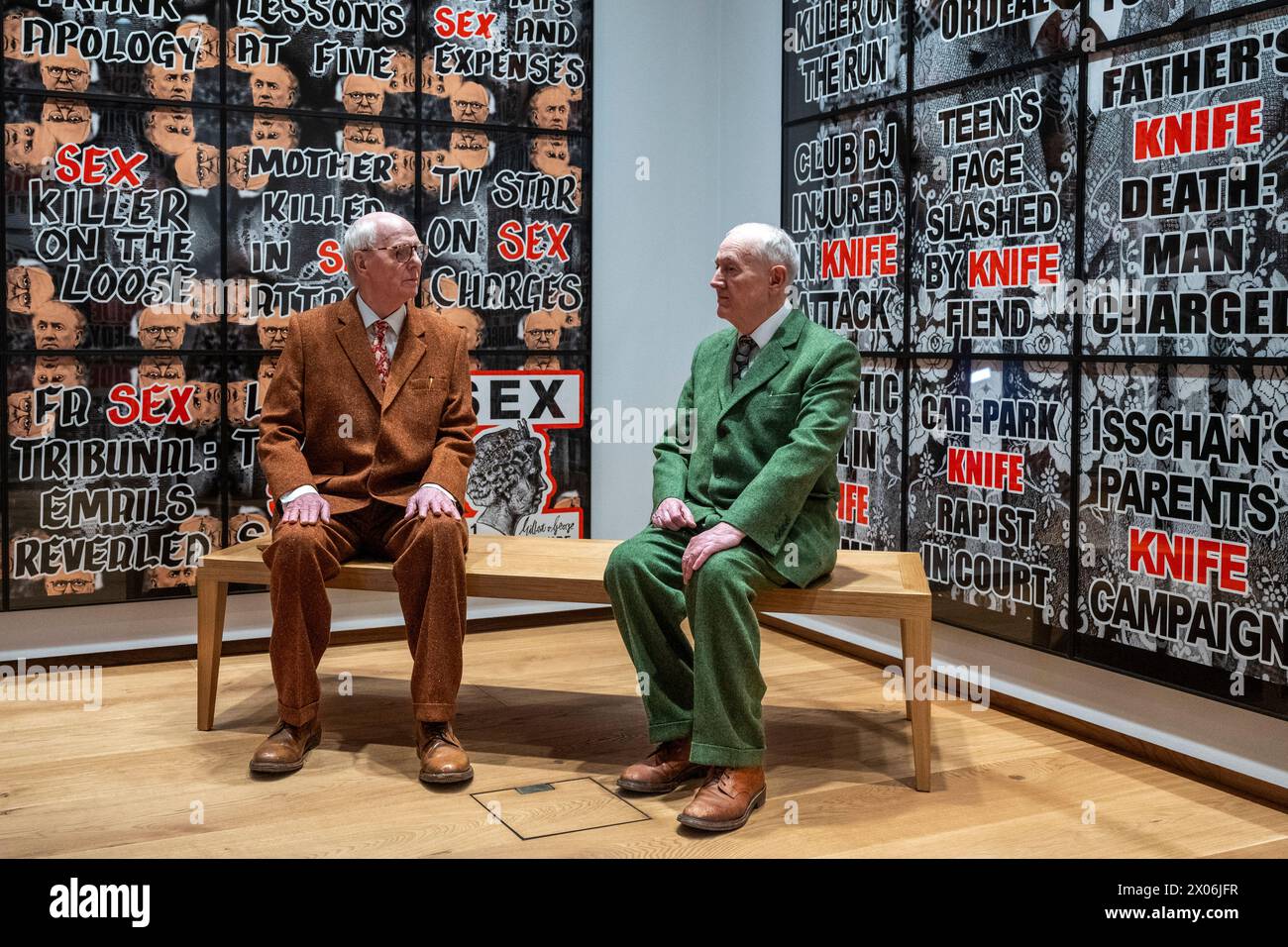London, UK. 10 April 2024. (R) Gilbert Prousch and George Passmore ...