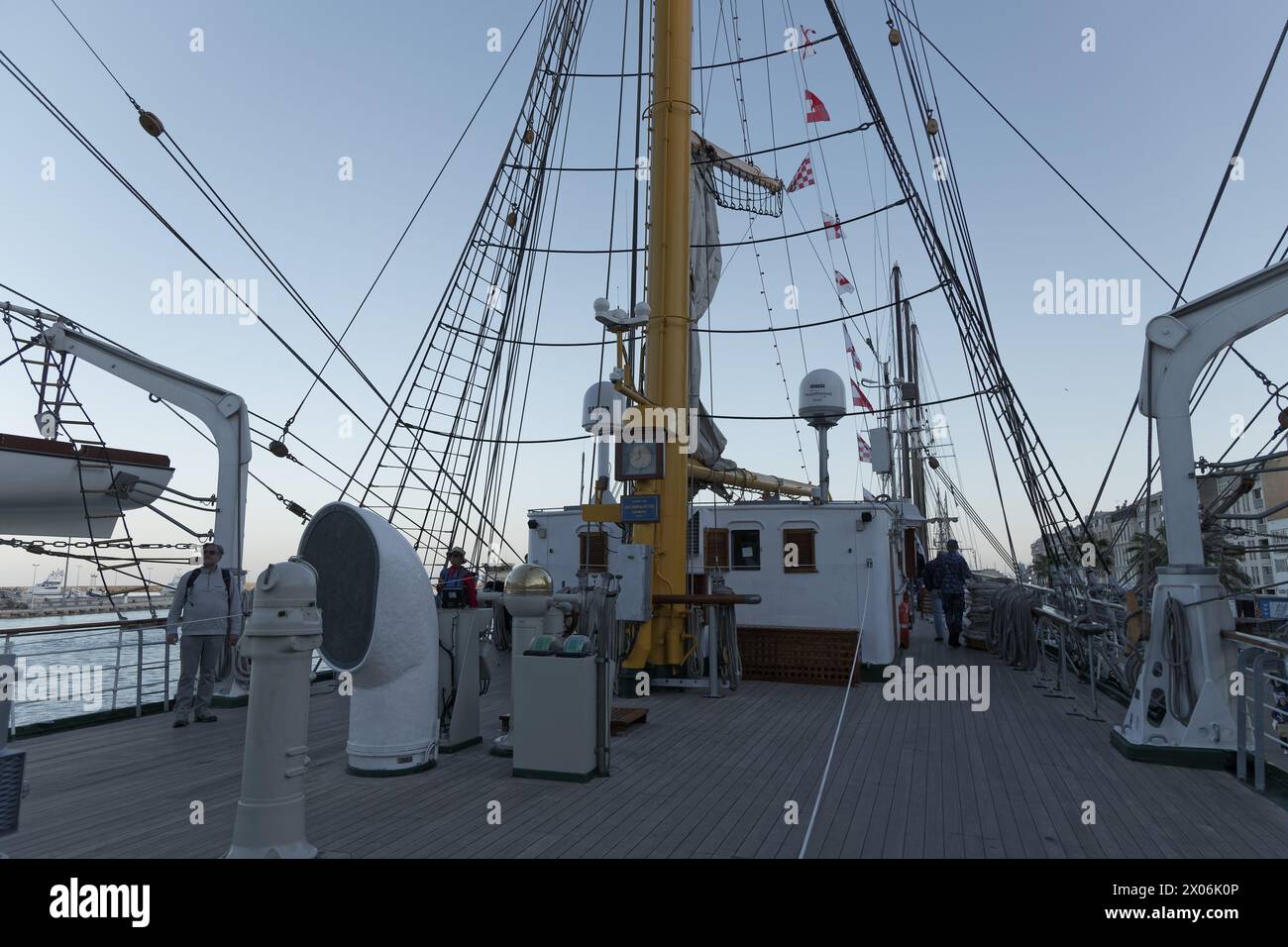 Sete, France.16th April, 2022.The equipment of the Mircea, a training ...