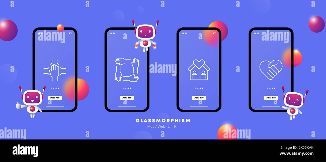 Command icon set. Heart, hand, palm, silhouette, teamwork, square ...
